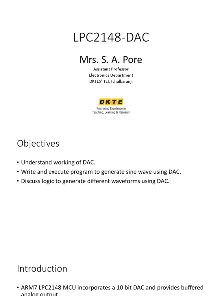 Lpc2148 Dac Pdf Analogue Electronics Digital To Analog Converter
