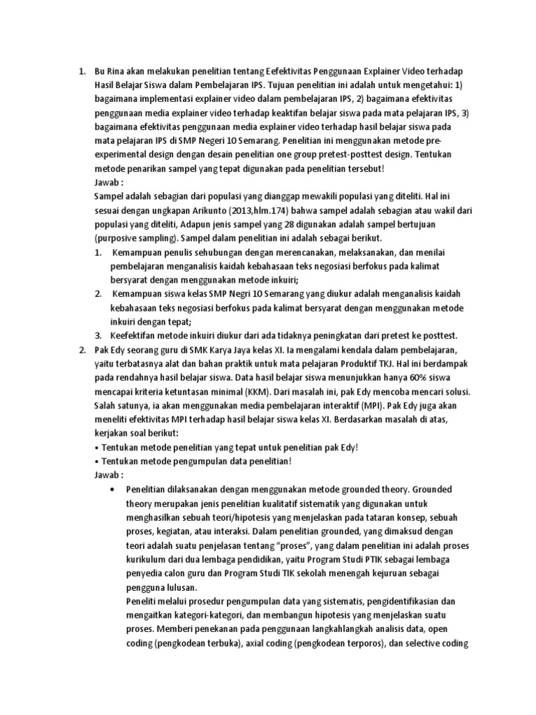 Tugas 3 Metode Penelitian - Novita Puji Lestari S - 856202146 | PDF