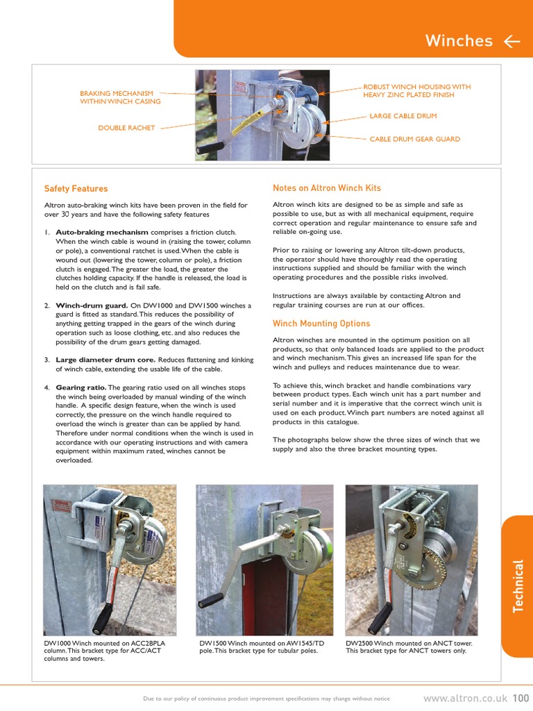 Winches : HV (Zin Zvijgzh Notes On Altron Winch Kits | PDF | Mechanical ...