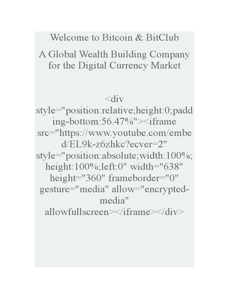 Bitcoin & BitClub Wealth Guide | PDF | Cryptocurrency | Bitcoin
