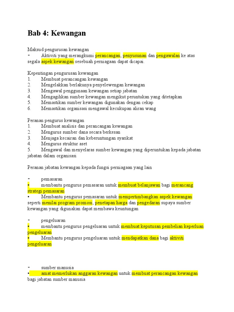Bab 4 Kewangan | PDF