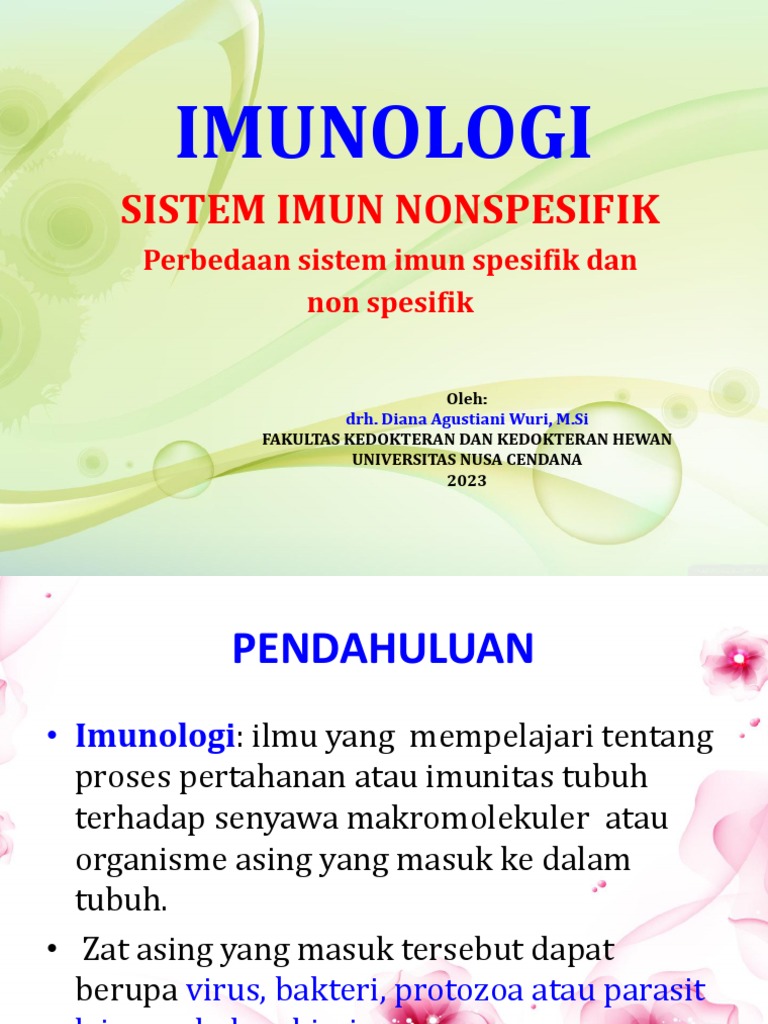 Perbedaan Sistem Imun Spesifik Dan Non Spesifik | PDF