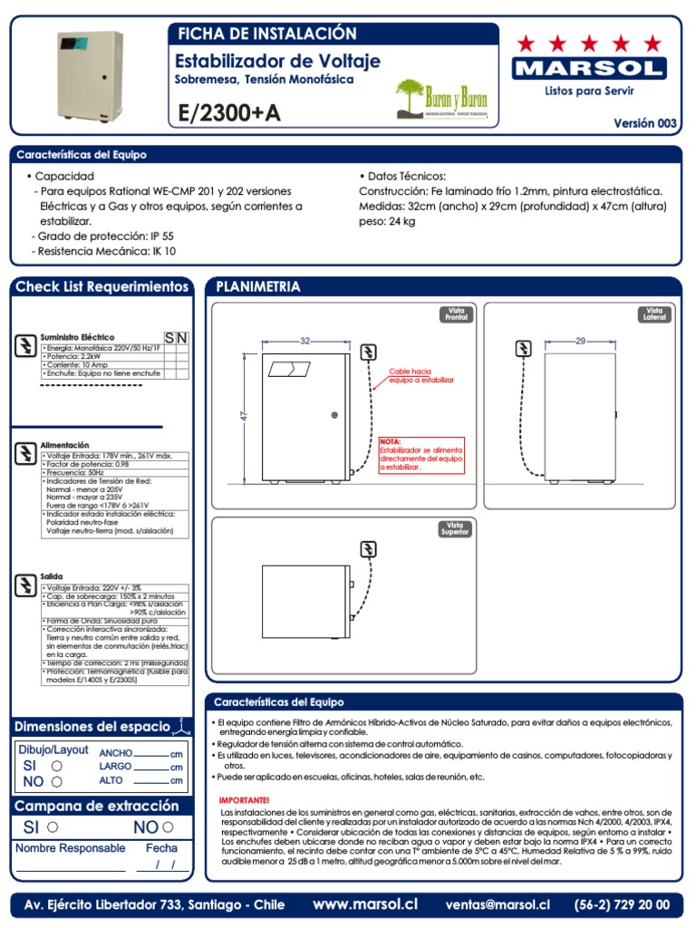 Marsol E2300+A | PDF | voltaje | Enchufes y tomas de corriente alterna
