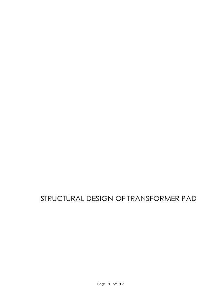 Structural Design of Transformer Pad | PDF | Concrete | Construction ...