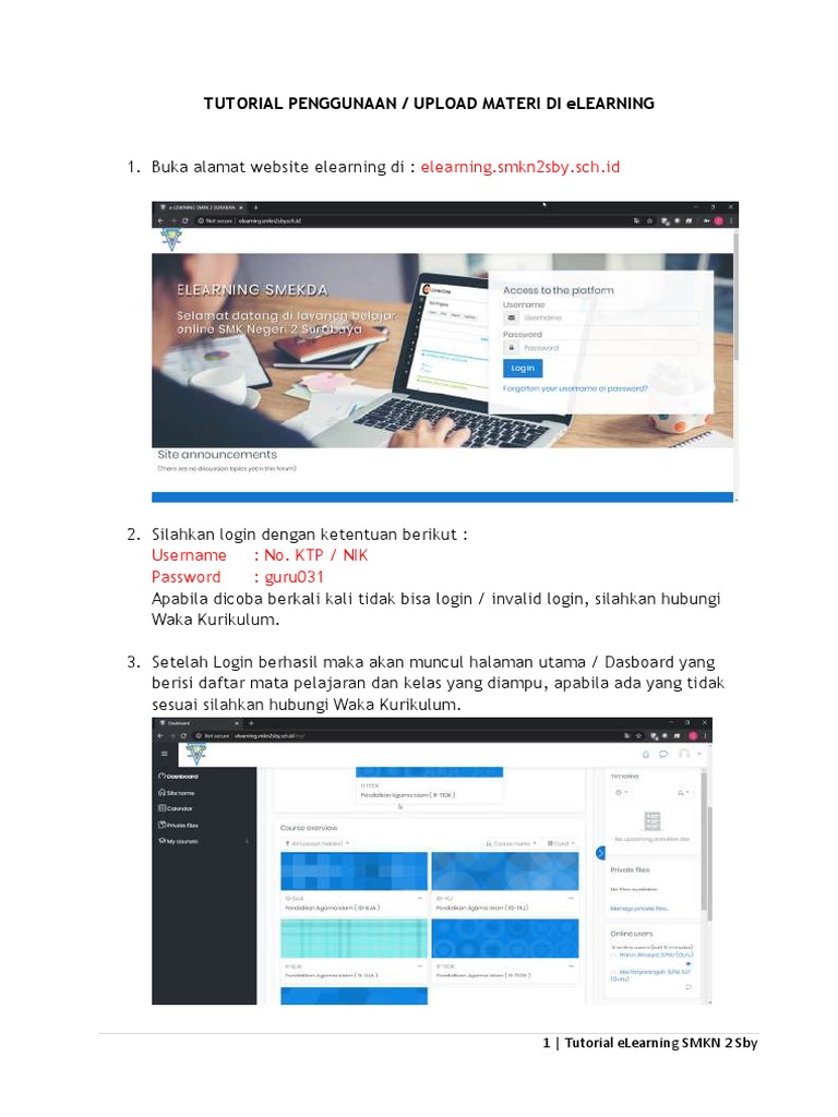 Tutorial Elearning SMEKDA | PDF
