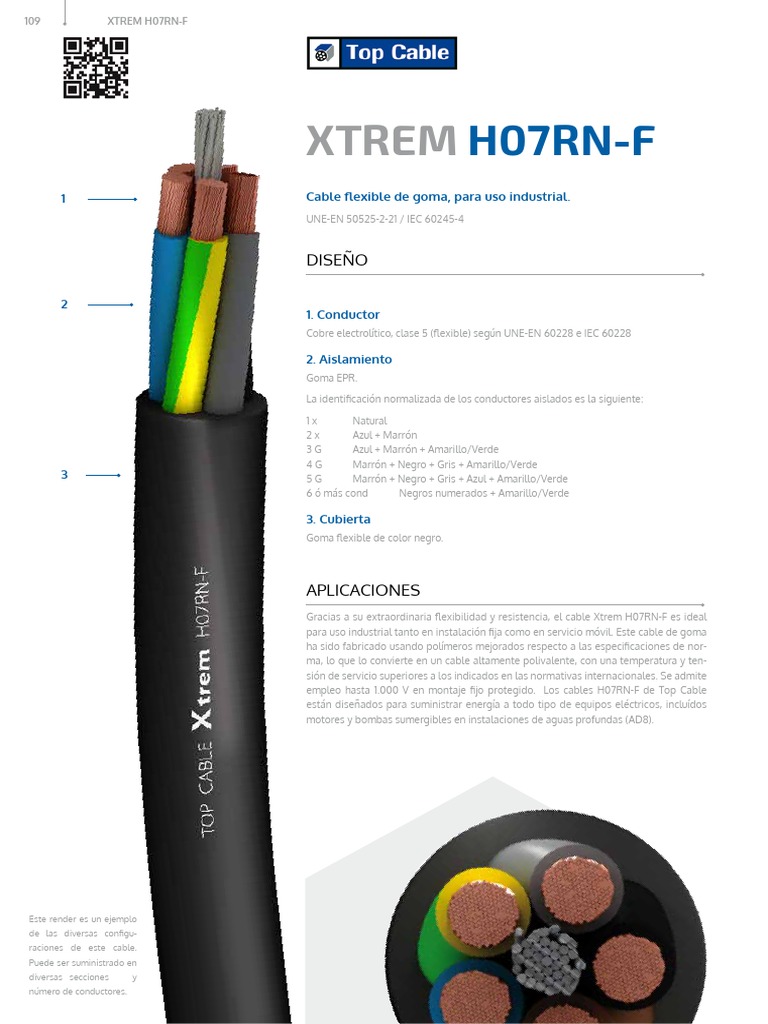 Topcable Xtrem H07RN-F Esp Specs | PDF | Ingenieria Eléctrica | Materiales