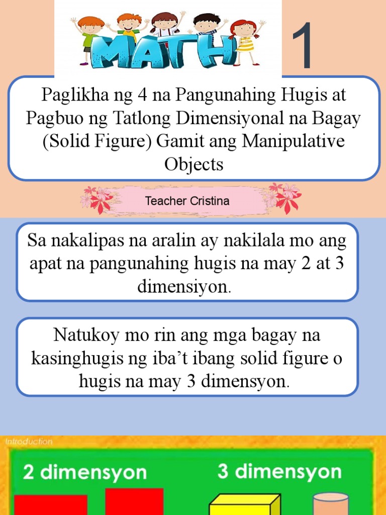Paglikha NG 4 Na Pangunahing Hugis at Pagbuo NG Tatlong Dimensiyonal Na ...