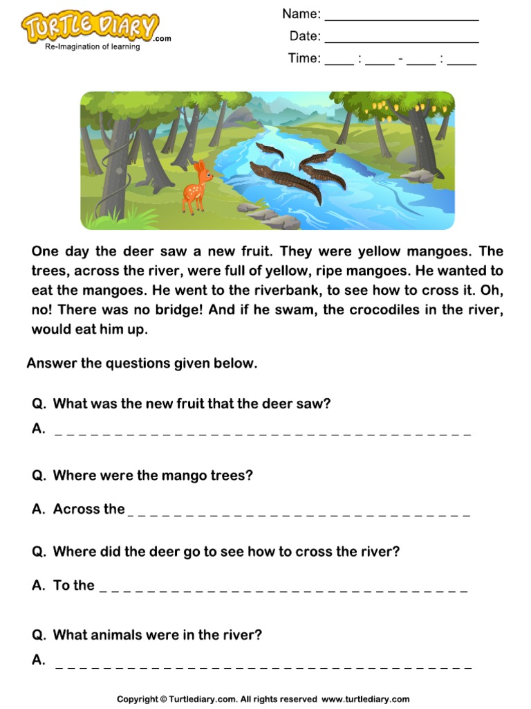 Reading Comprehension Deer and Crocodiles | PDF