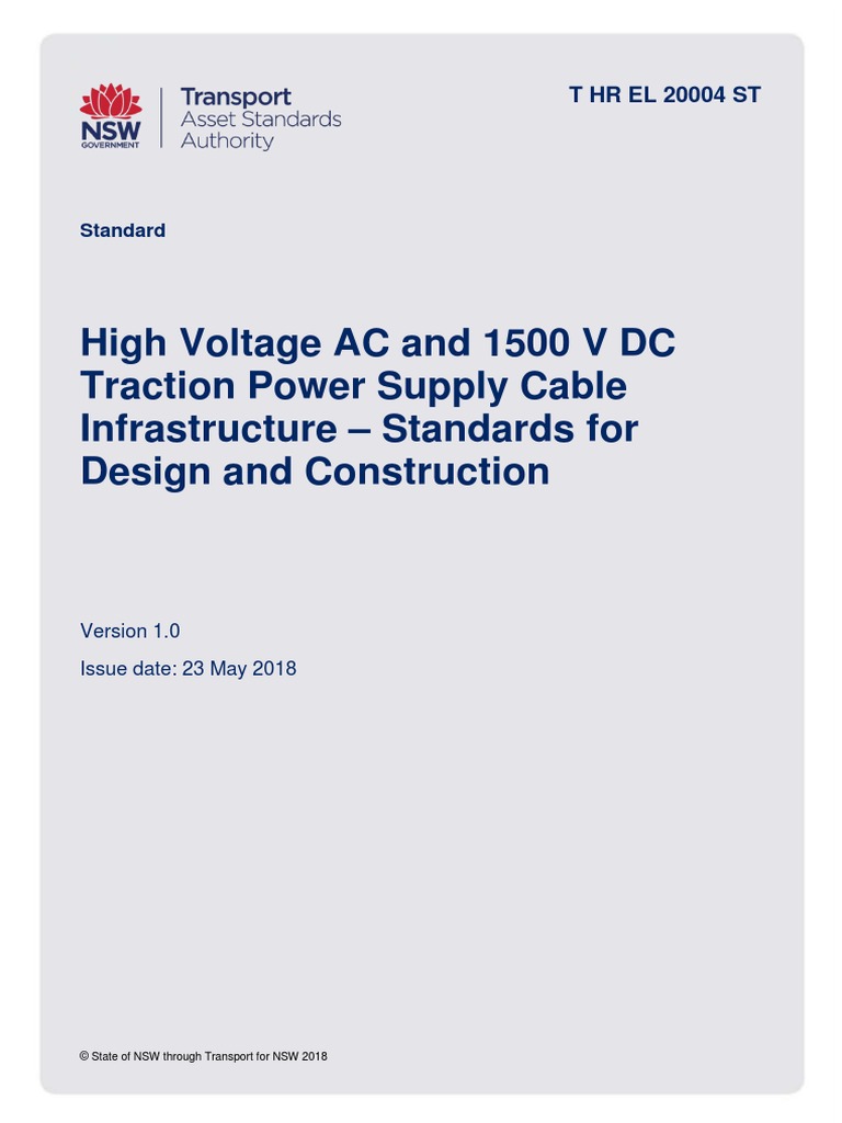High Voltage AC and 1500 V DC Traction Power Supply Cable ...