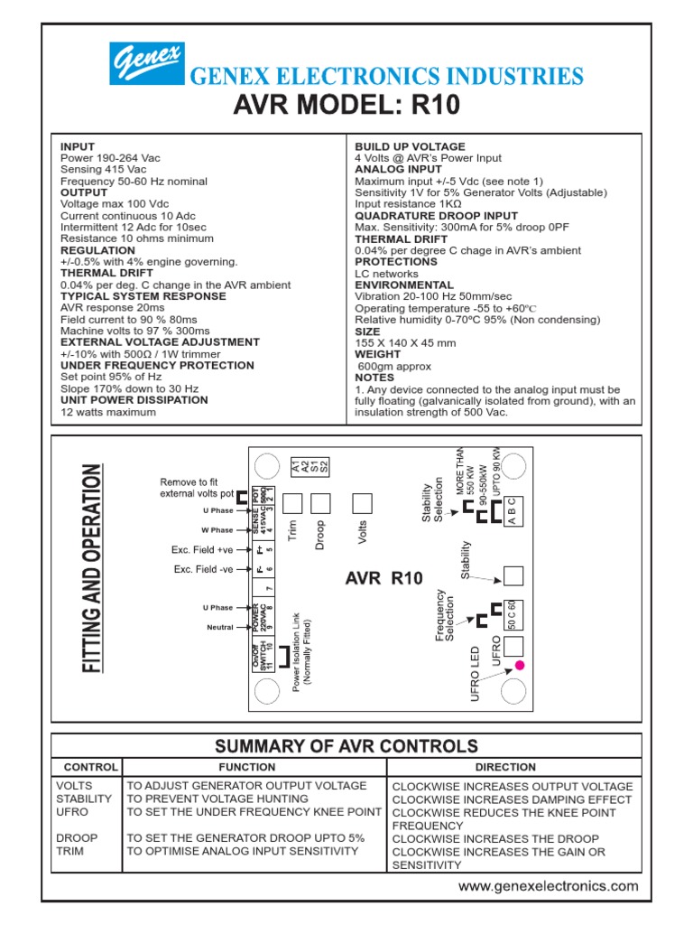 AVR R-10 Wiring and Specifications | PDF | Alternating Current | Analog ...