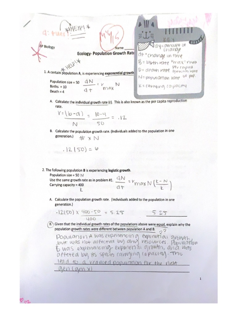 AP Biology Ecology-Population Growth Rates | PDF