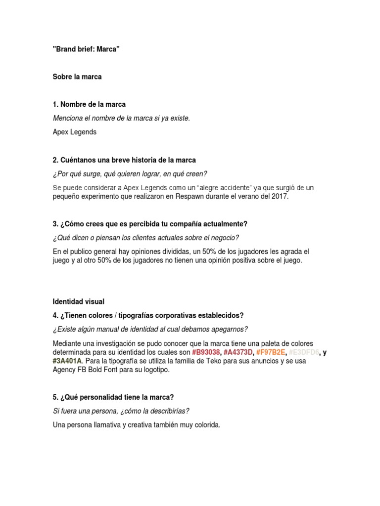 Brand Brief Apex | PDF | Marca