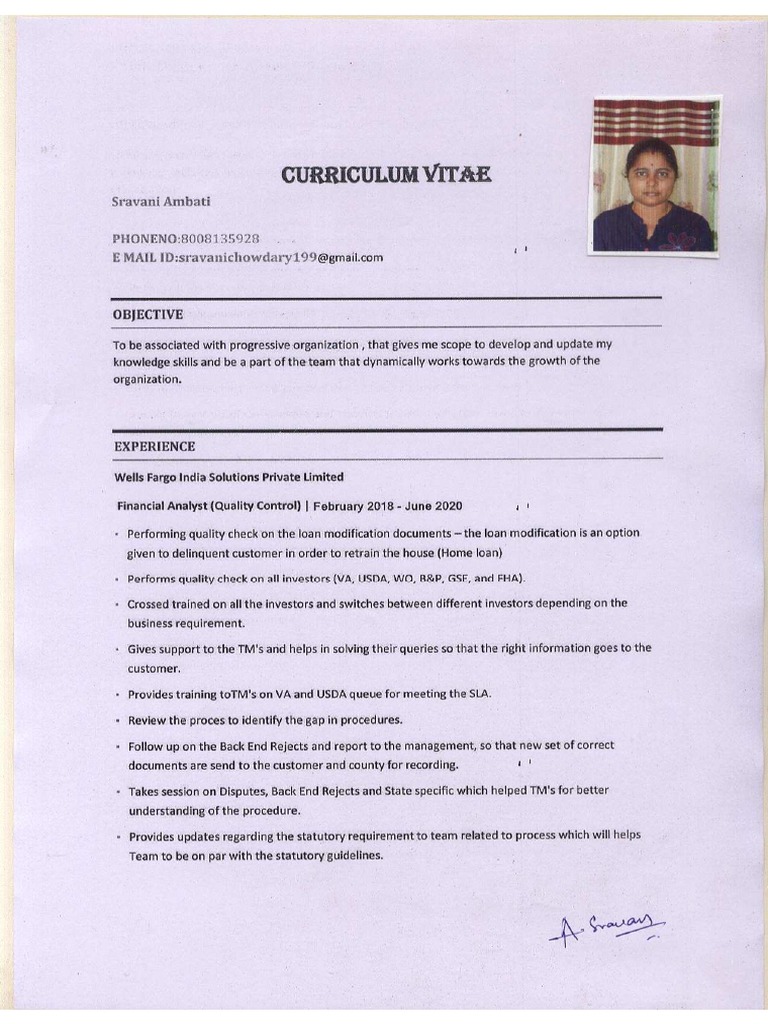 CV - PDF With Phoyo and Signature | PDF