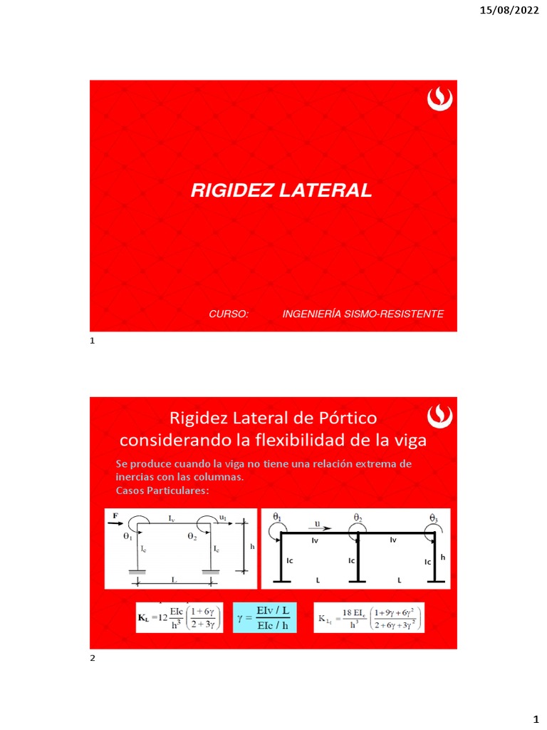 Clase Practica 01 Rigidez Lateral | PDF | Rigidez | Viga (Estructura)