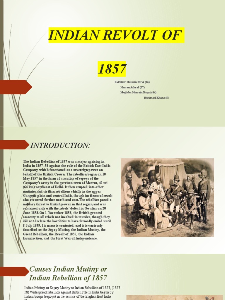 Indian Rebillion of 1857 - 1 | PDF | Indian Rebellion Of 1857 | British Raj