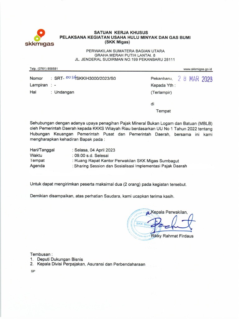 Undangan Sharing Session Dan Sosialisasi Implementasi Pajak Daerah MBLB ...