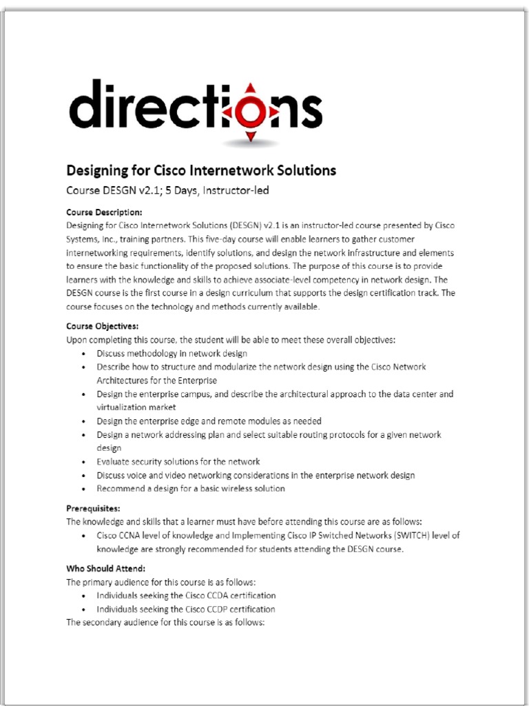 Designing For Cisco Internetwork Solutions - PDF | PDF