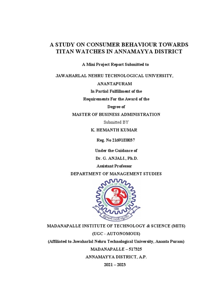 Hemanth Kumar MP Report | PDF