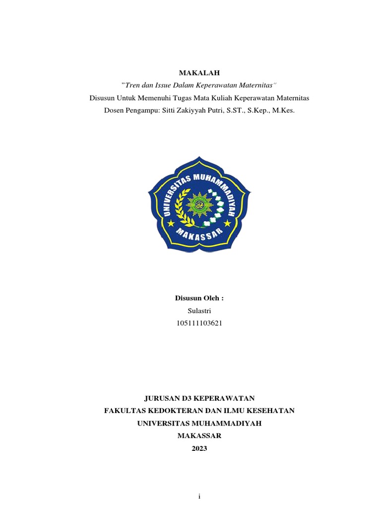 Makalah Tren Dan Issue Dalam Keperawatan Maternitas | PDF