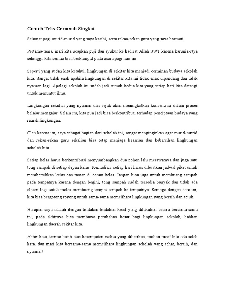 Contoh Teks Ceramah | PDF