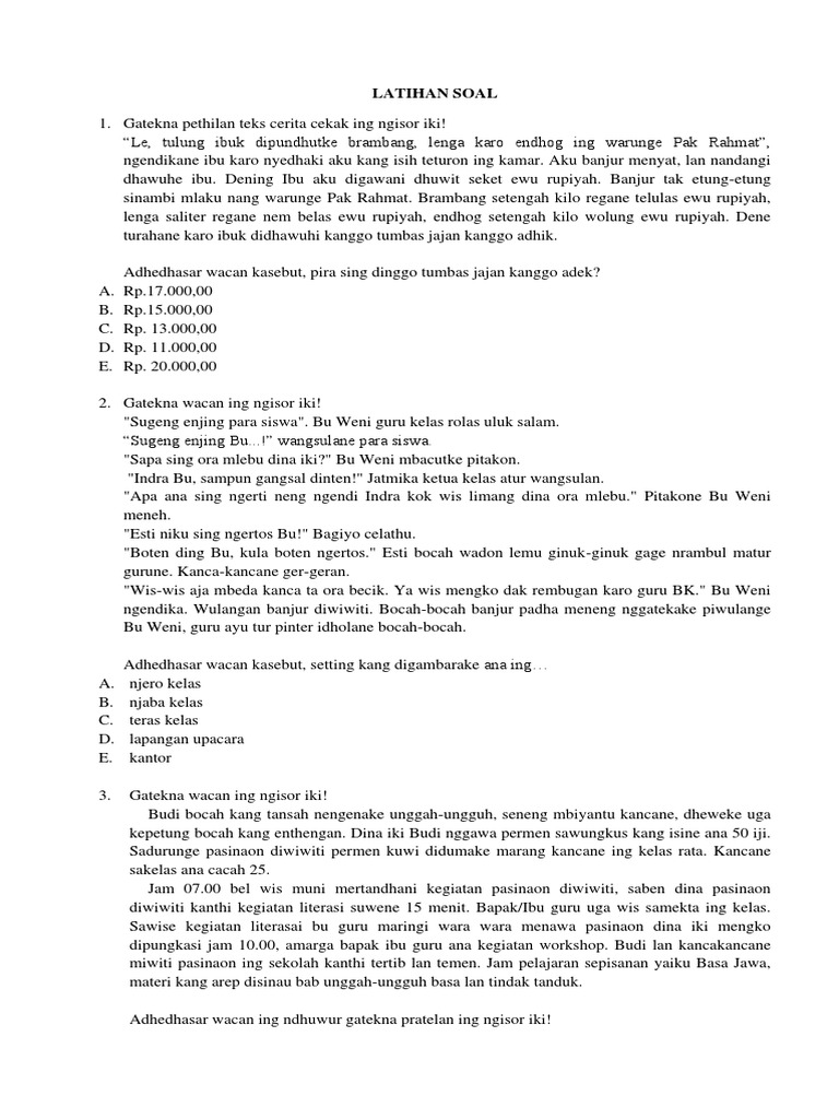 LAtihan Soal Kelas Xii | PDF