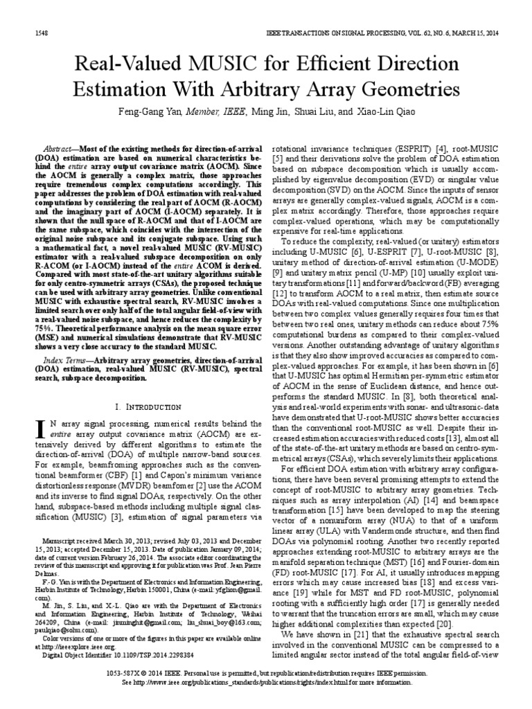 3) Doa Est Array Geometry | PDF | Matrix (Mathematics) | Complex Number 3) Doa Est Array Geometry | PDF | Matrix (Mathematics) | Complex Number