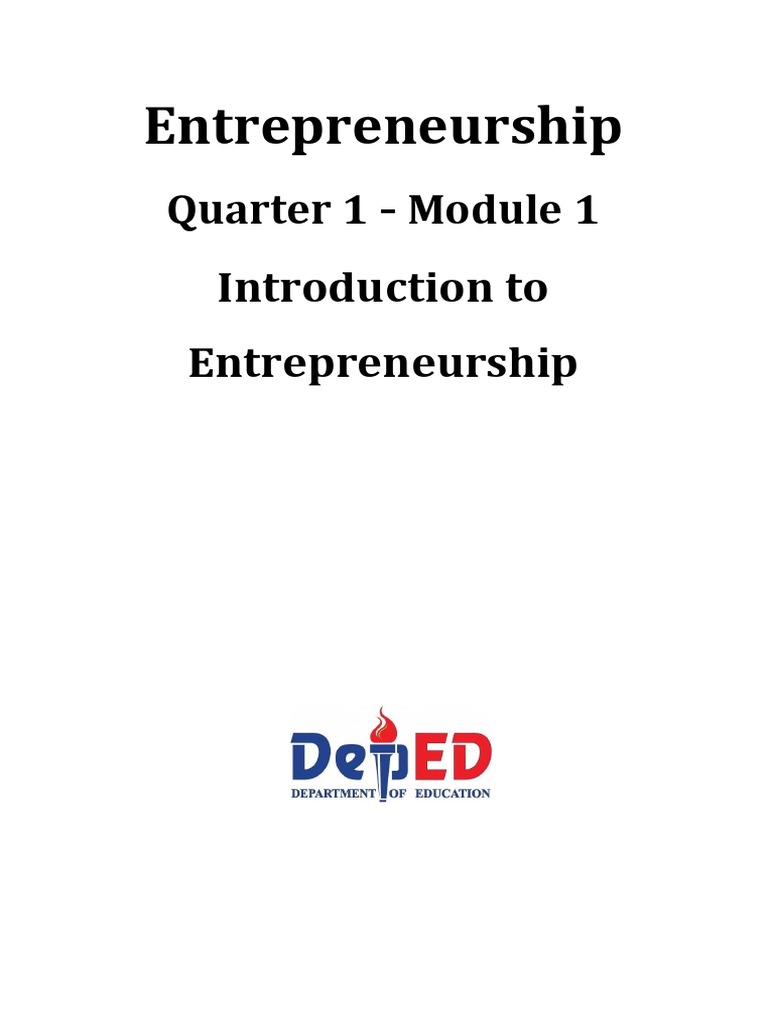 Entrep Module 1 2022-2023 | PDF | Entrepreneurship | Business