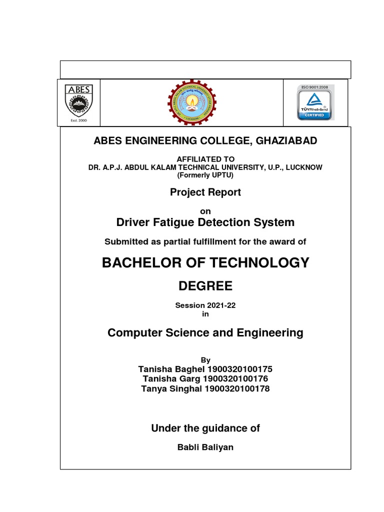 Driver Drowsiness Detection System Report | PDF | Computer Programming | Python (Programming ...
