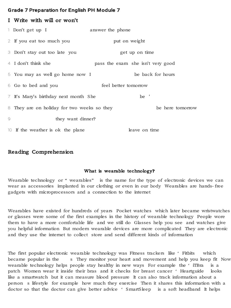 Grade 7 Preparation PH Module 7 | PDF