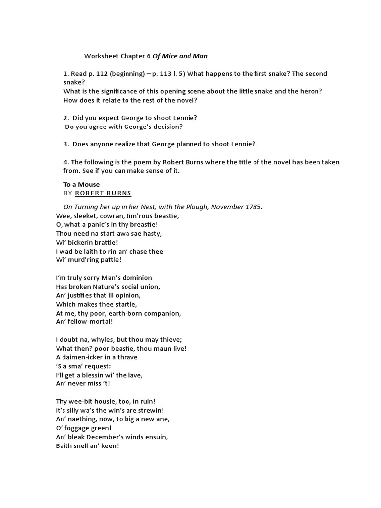 Chapter 6 Worksheet | PDF