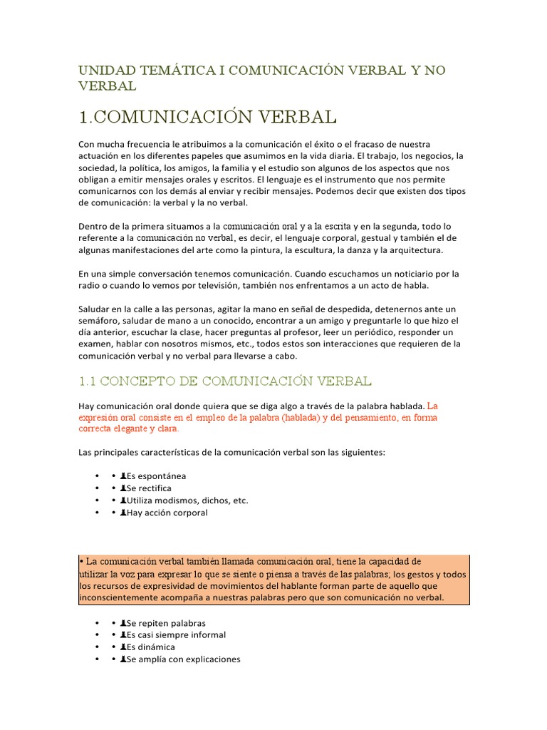 Expresión Oral y Escrita | PDF | Comunicación | Comunicación no verbal