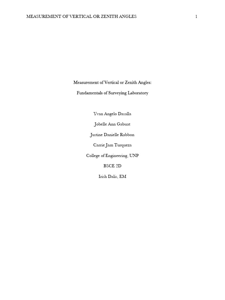 Measuring Vertical and Zenith Angles | PDF