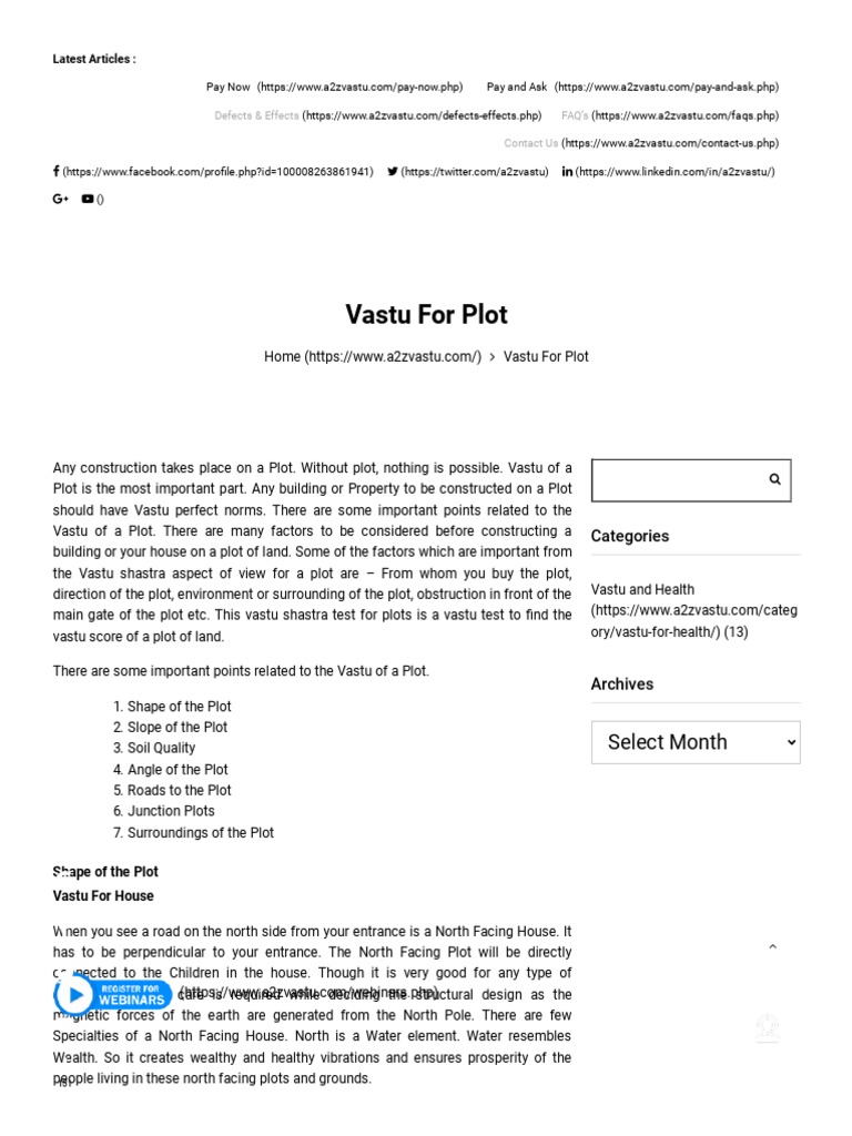 V Vastu For Plot - A 2 Z Vastu | PDF