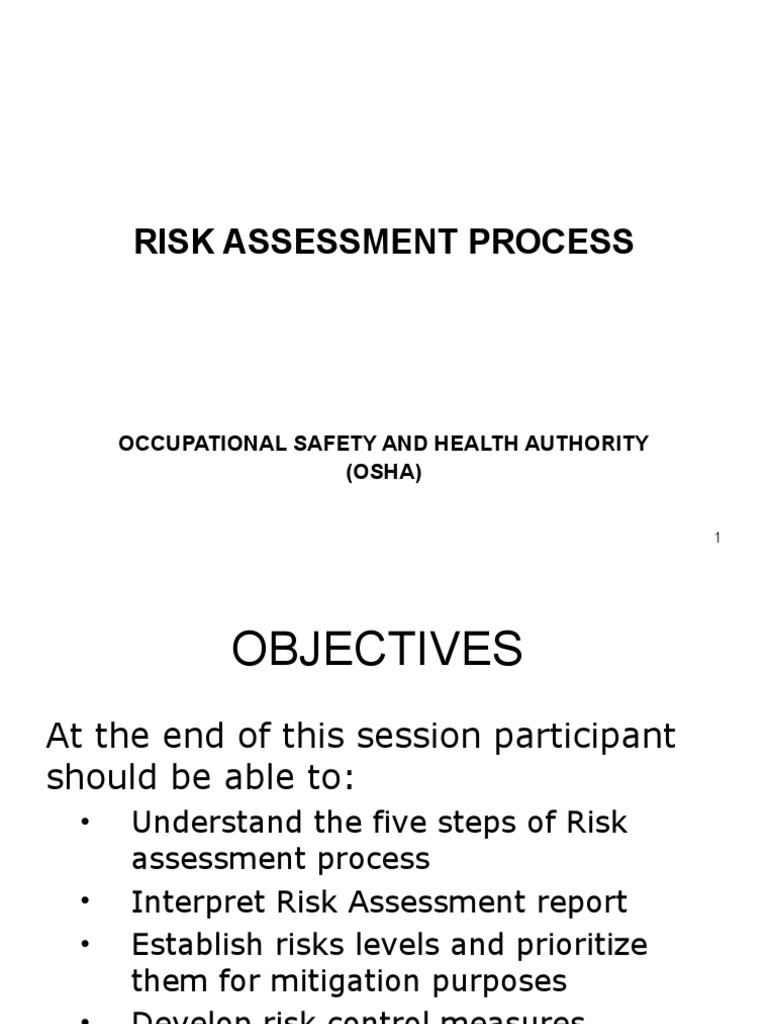 OSHA Risk Assessment Process Overview | PDF | Career & Growth