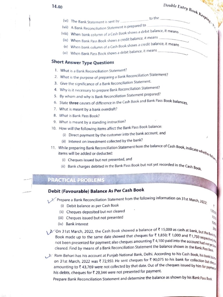 BRS Exercise | PDF | Banks | Cheque