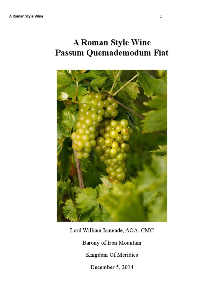 A Roman Wine | PDF | Yeast | Fermentation In Winemaking