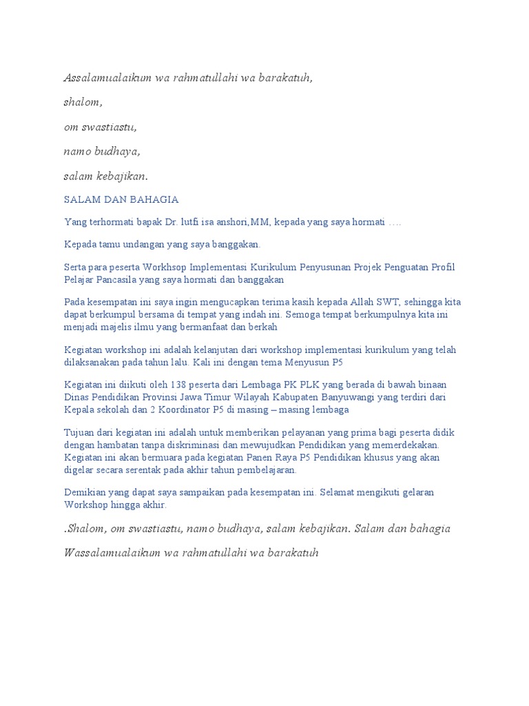 Pidato Ibu Ketua | PDF