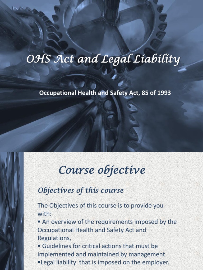 OHS Act and Legal Liability | PDF | Occupational Safety And Health | Risk