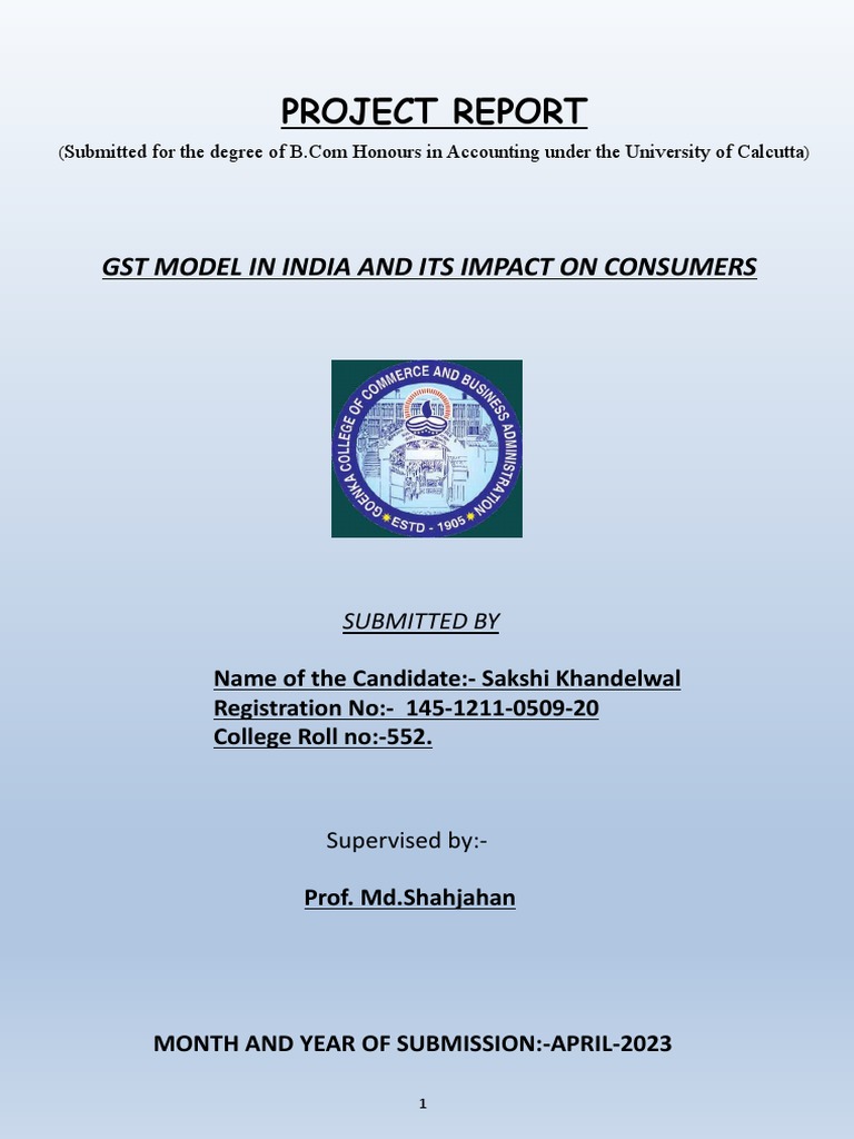 GST Model in INDIA and Its Impact On Consumer S | PDF | Value Added Tax ...