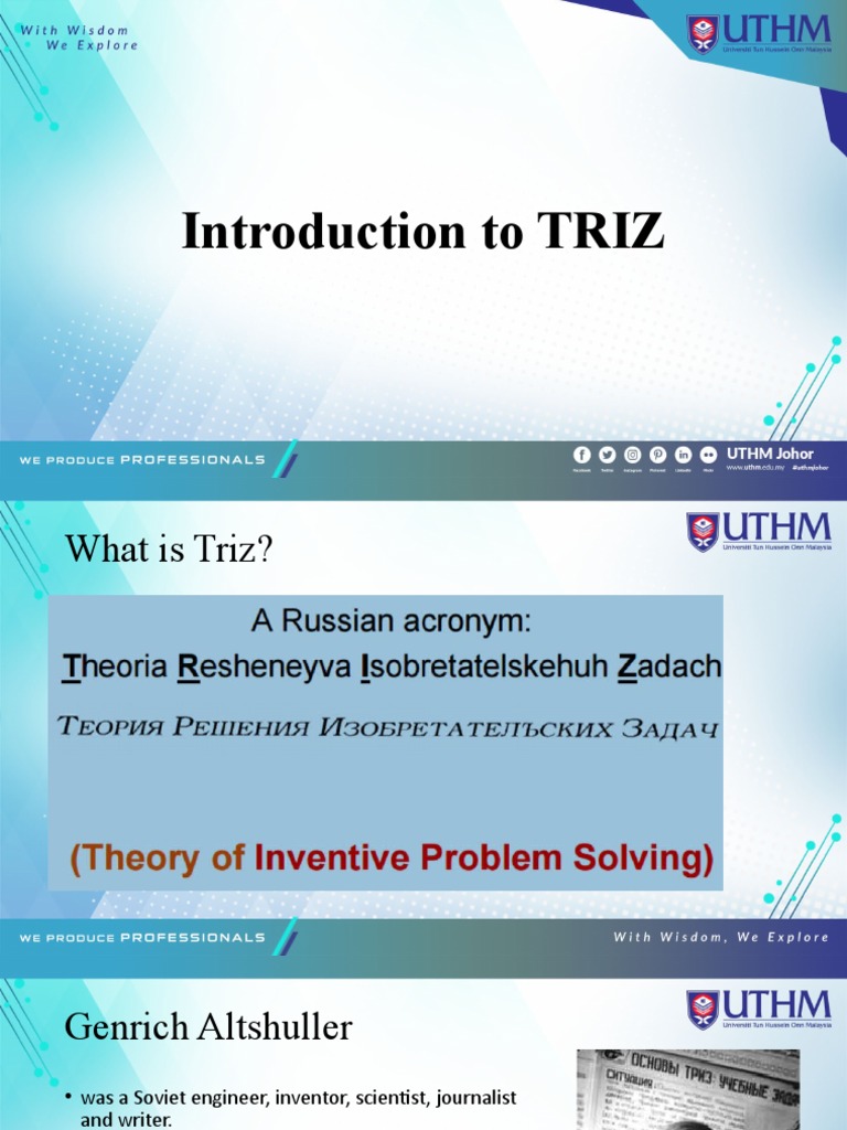 Introduction To TRIZ | PDF | Psychological Concepts | Methodology