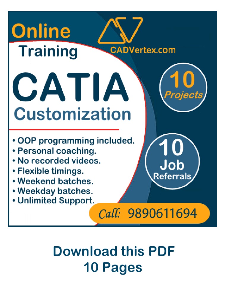 CATIA CAD Customization Automation API Job Projects | PDF | Computer ...