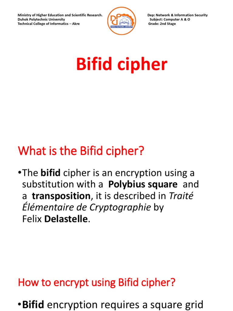 Bifid Cipher | PDF | Cipher | Cryptography