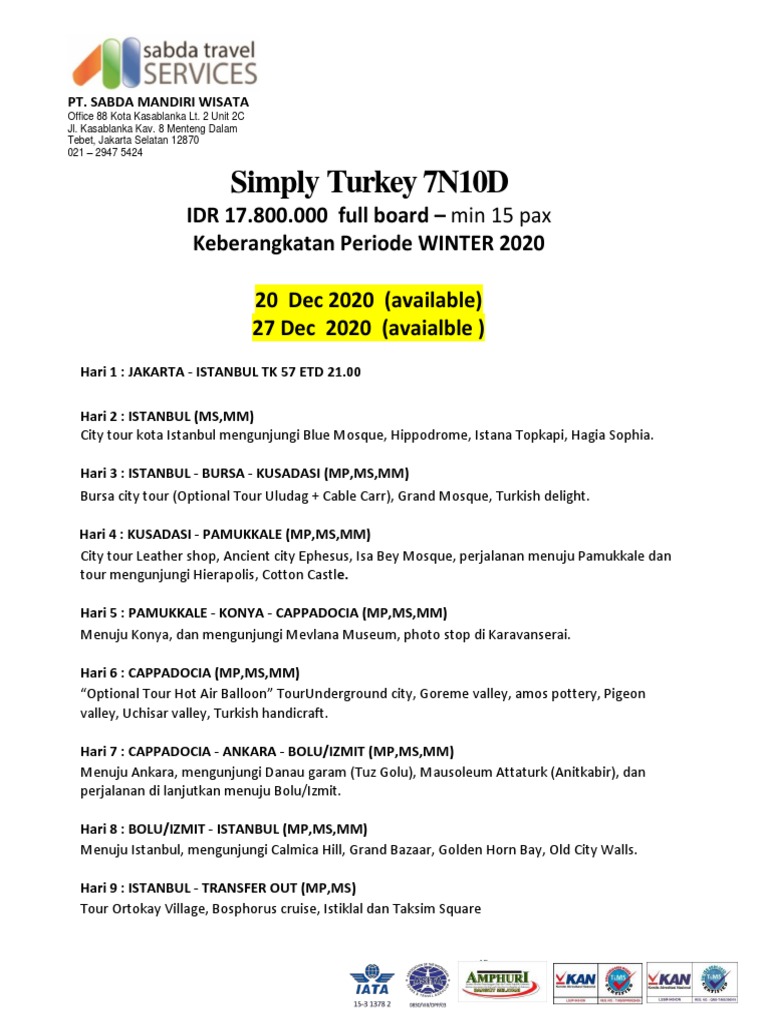 Winter 7N10D Simply Turkey | PDF