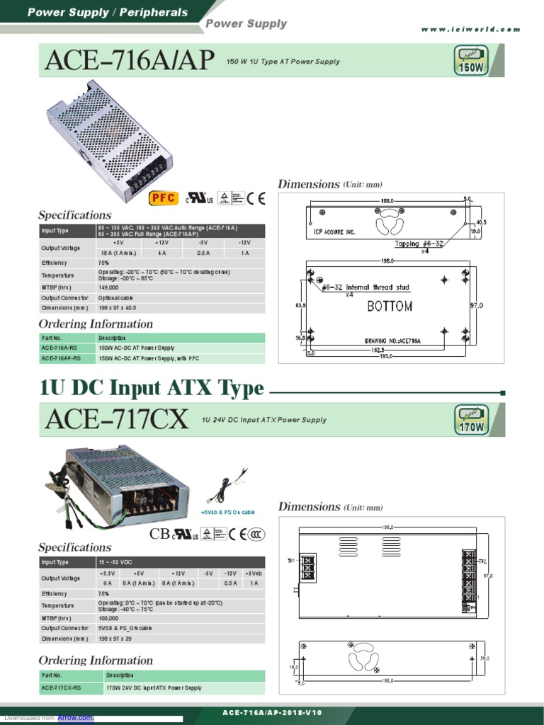 Ace 716a Ap - Ace 717cx | PDF | Electronic Engineering | Power Electronics