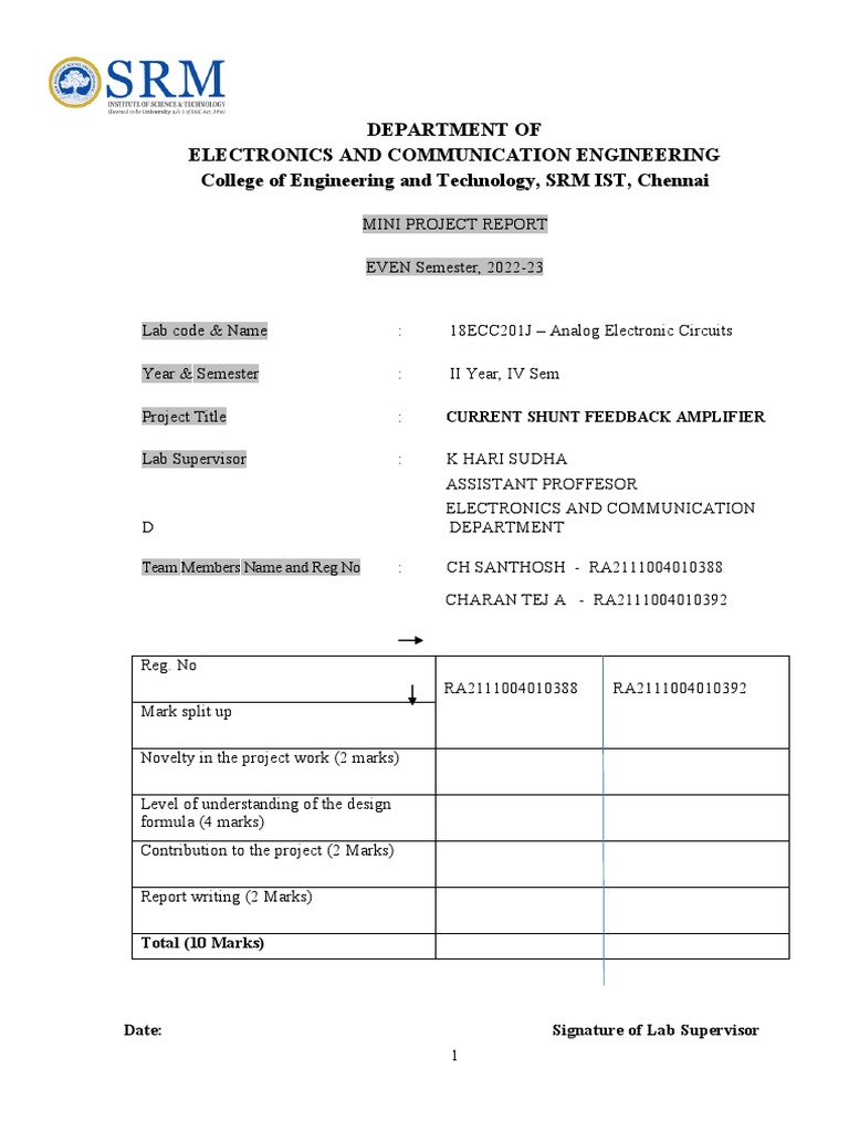 Mini Project Report - Format | PDF