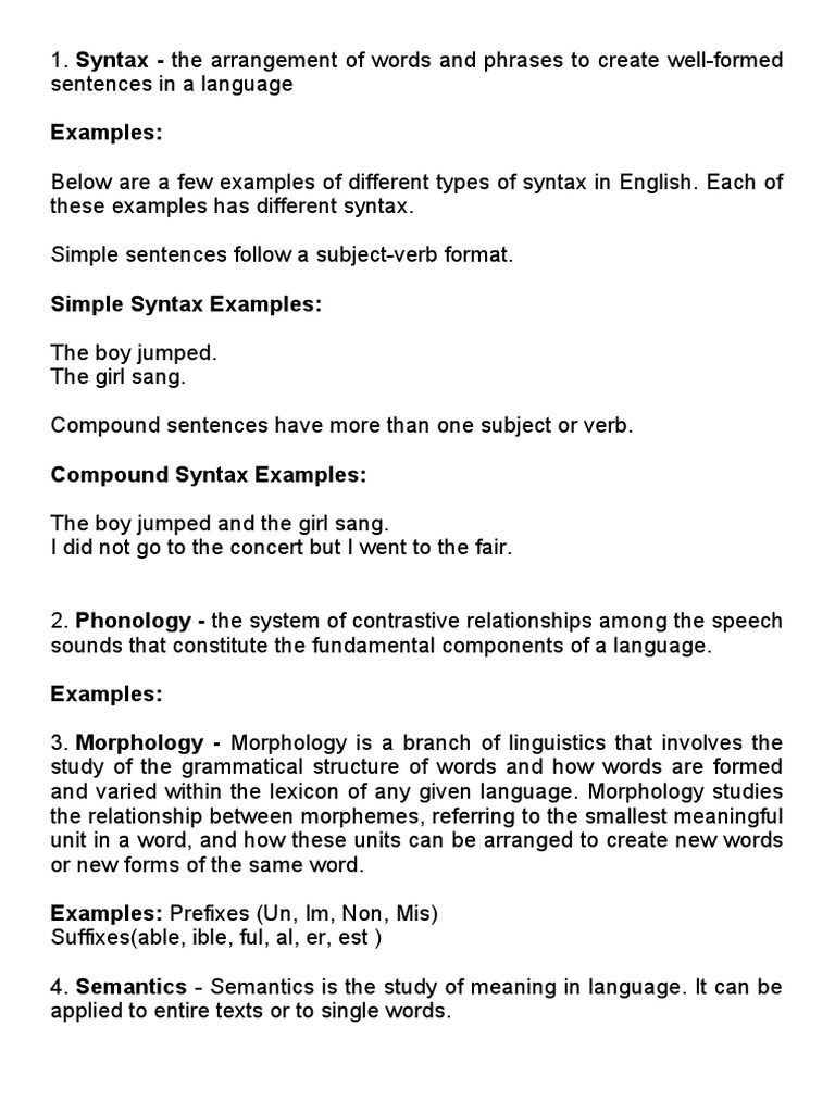 Syntax | PDF | Word | Morphology (Linguistics)