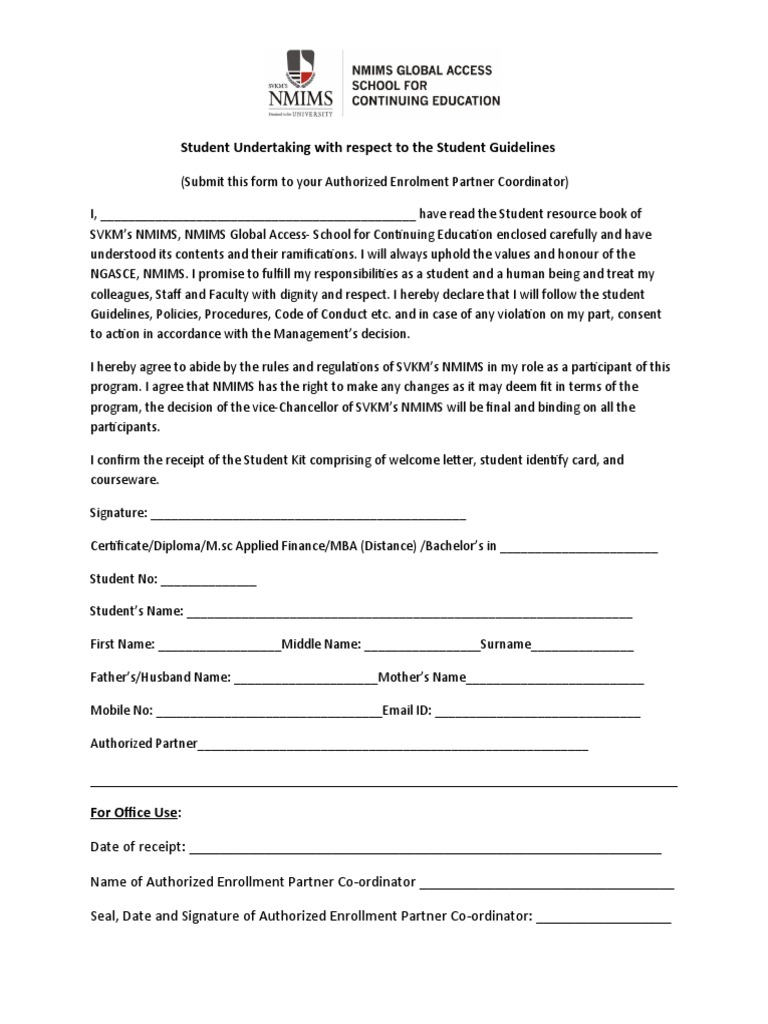Undertaking Form-Retail Program | PDF