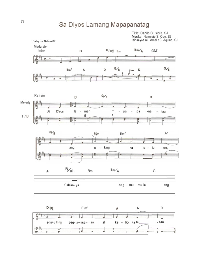 Sa Diyos Lamang Mapapanatag | PDF