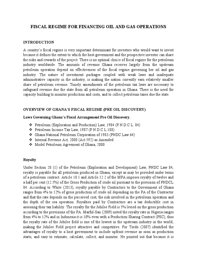 Overview of Ghana's Fiscal Regime | PDF | Royalty Payment | Taxes