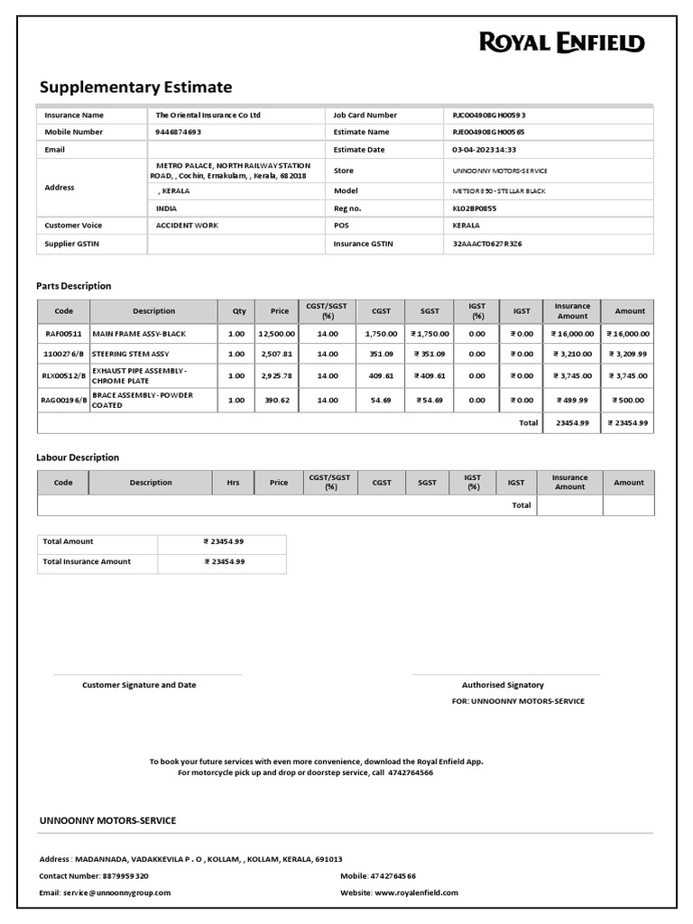 Supplementary Estimate-Damemumdaric | PDF